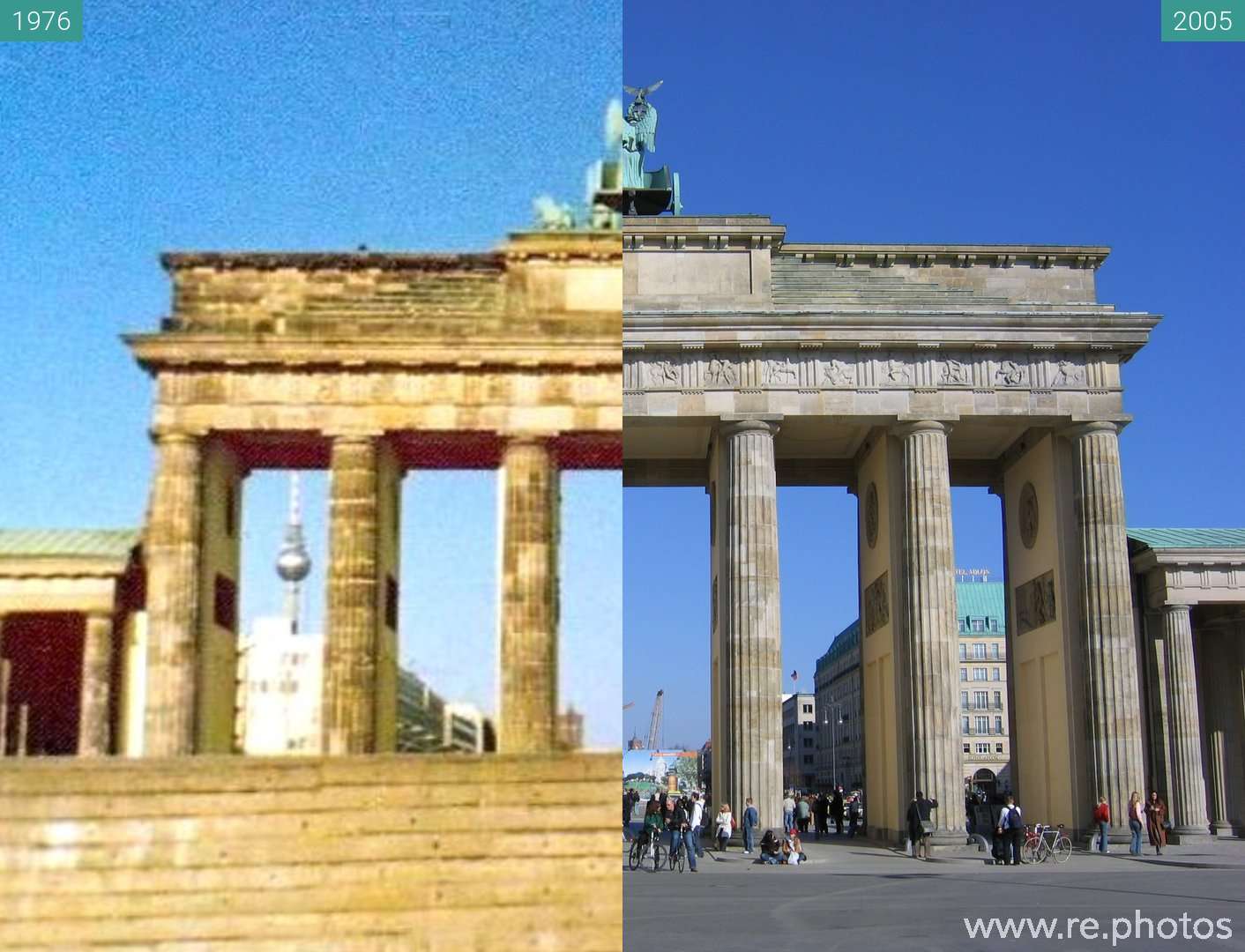 Before and After: Brandenburger Tor (06/1976 & 2005-Mar-28)