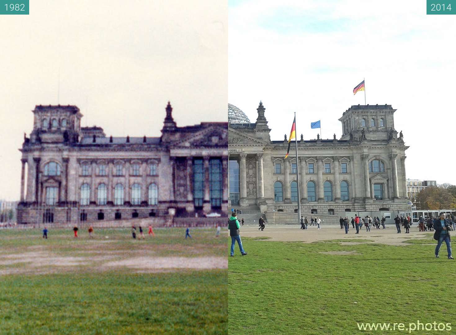 Before and After: Berliner Reichstag 1982 - 2014 (1982 & 2014-Nov-03)