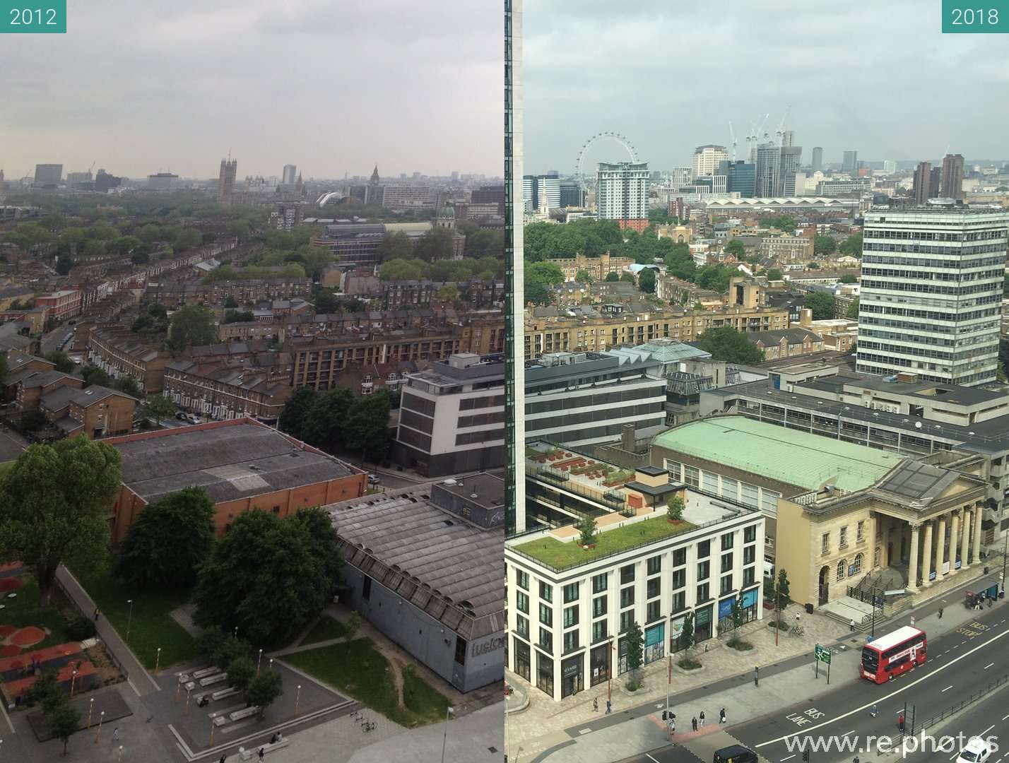 Avant et après: London view (1 juin 2012 & 1 juin 2018)
