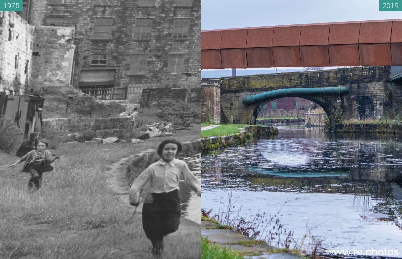 Before and After: Sandygate bridge in Burnley, Lancashire (1975 & 2019 ...