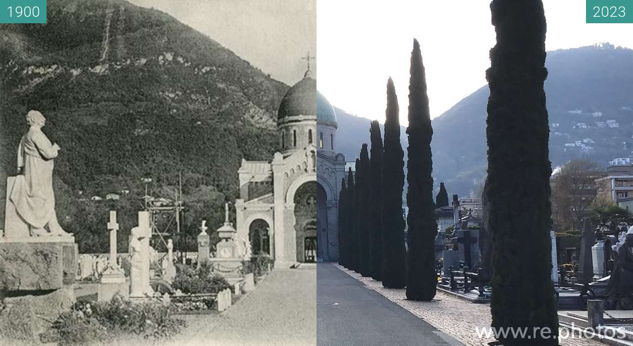 Before and After: Il cimitero - Lugano (1900 & 2023)
