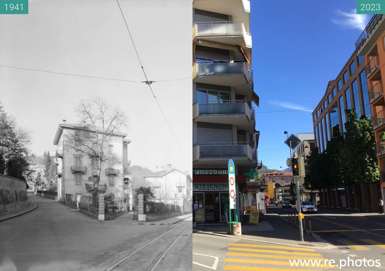 Before and After: Incrocio via Trevano e via Castausio - Lugano (1941 ...