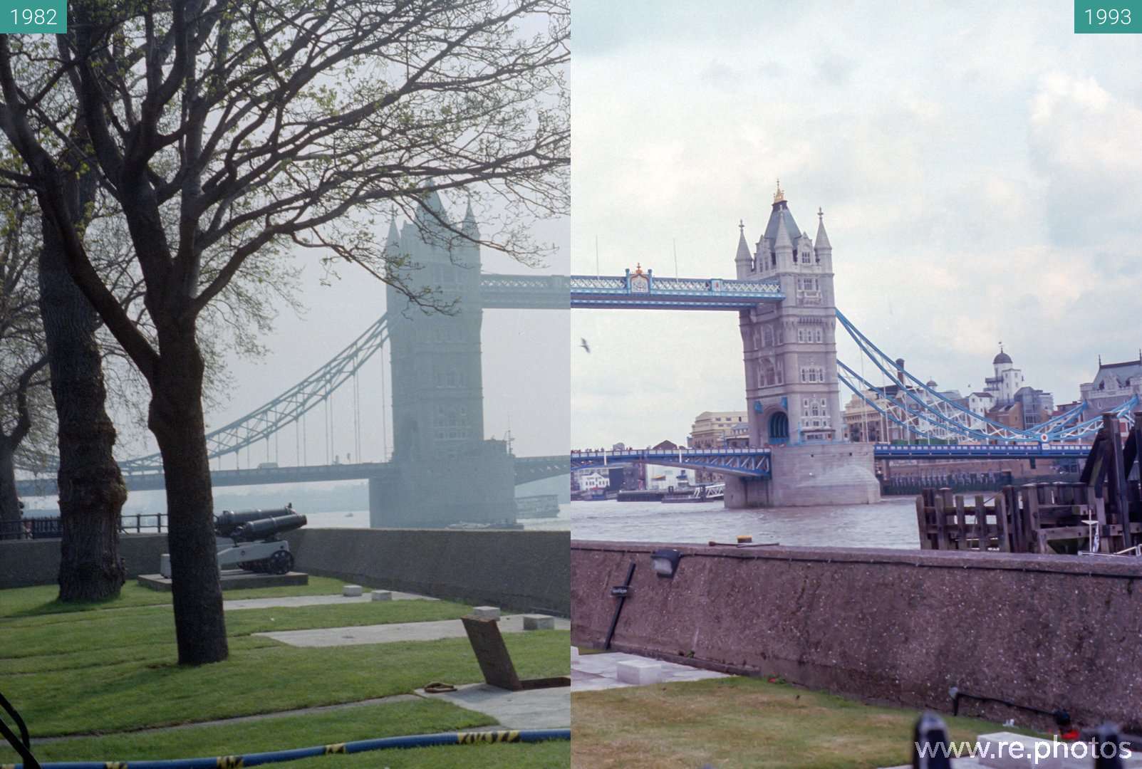 Avant et après: Tower bridge (1982 & 1993)