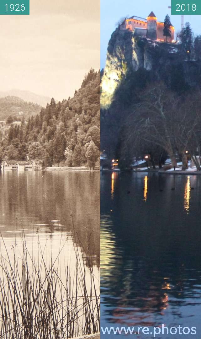 Before and After: Bled Castle, Slovenia, 1926 (1926 & 2018-Feb-17)