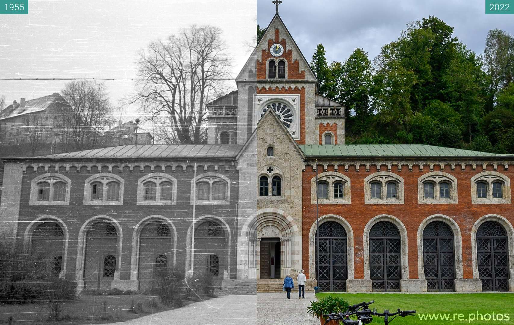 Before and After: Bad Reichenhall - Alte Saline (1955 & 2022-Sep-10)