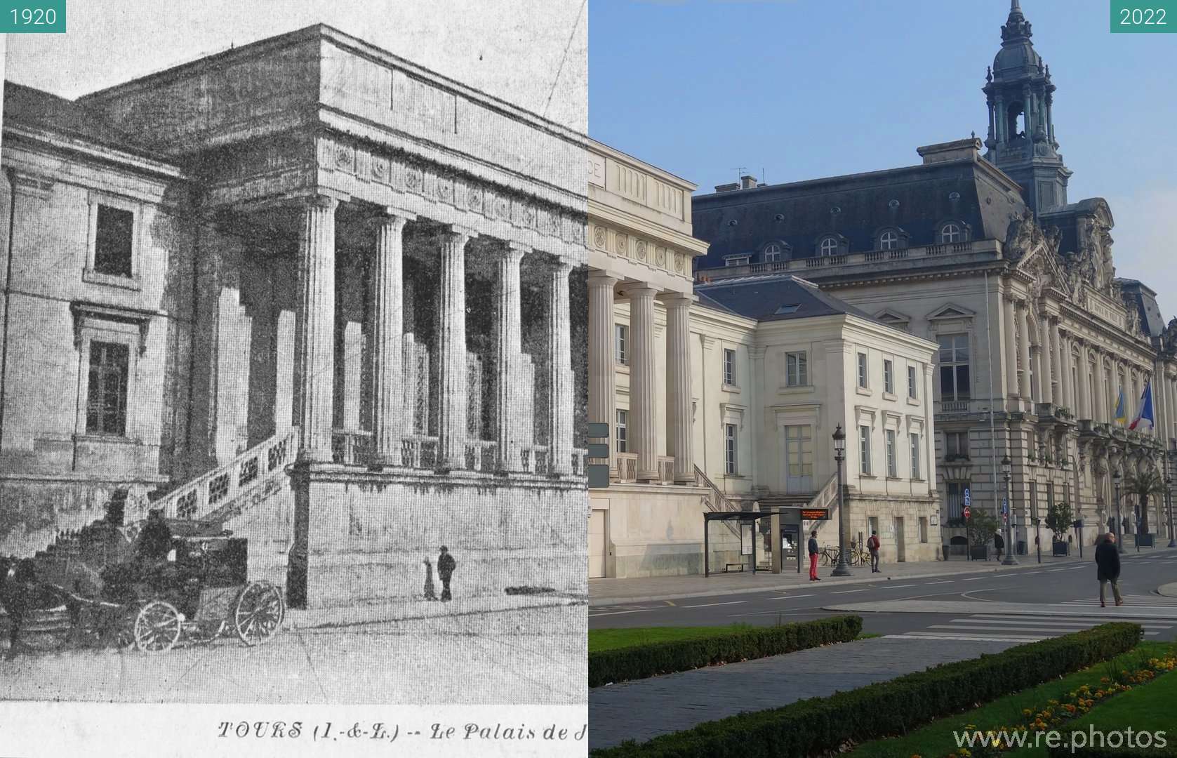 Before and After: Town Hall and Palace of Justice, Tours (1920 & 03/2022)