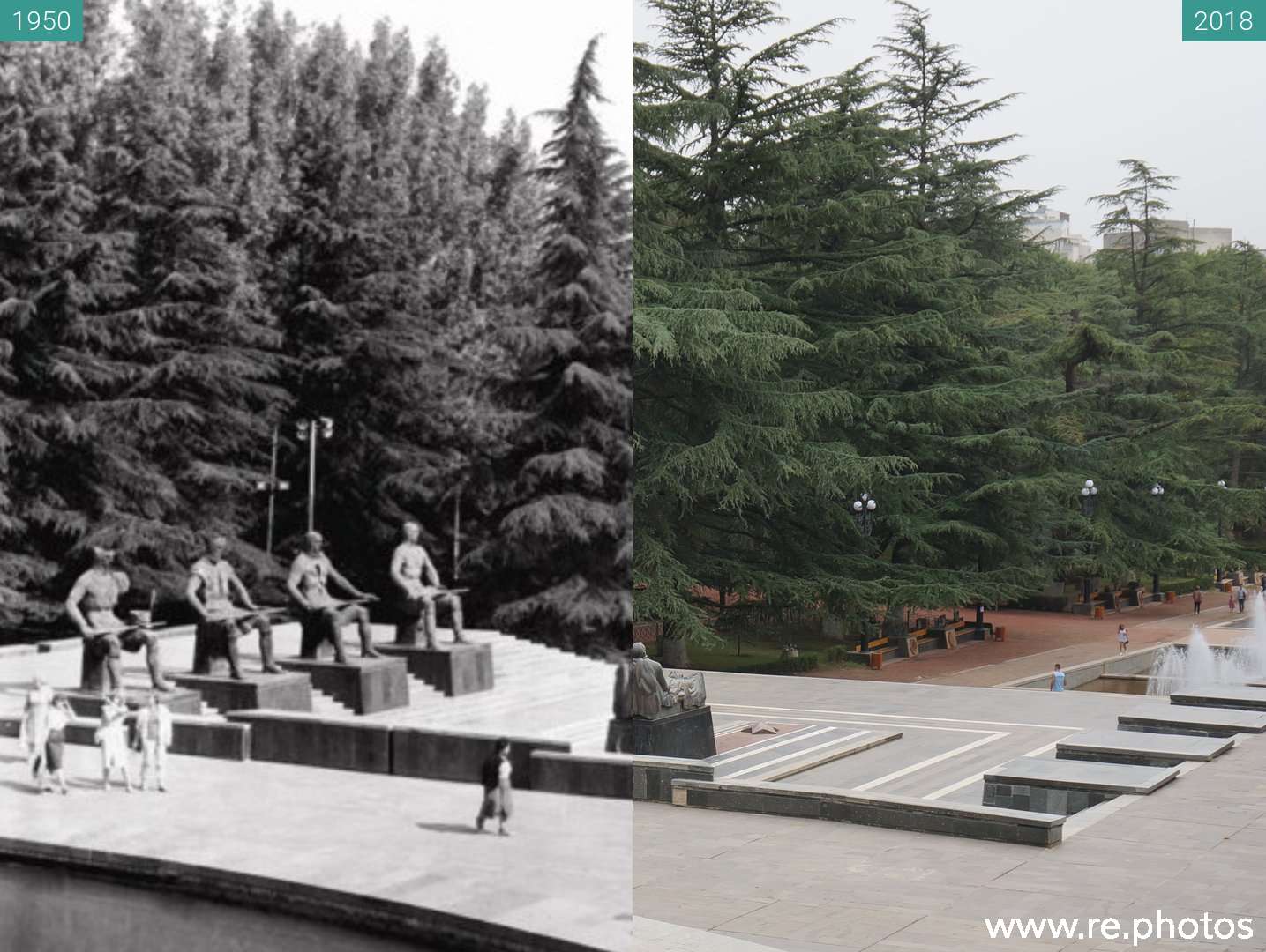 Before and After: Tomb of the Unknown Soldier in Vake Park (1950 & 2018 ...