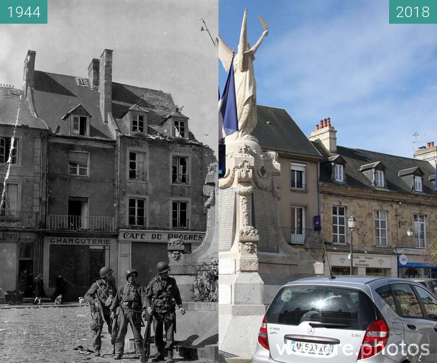 Avant et après: Carentan 1944 - Normandy (15 juin 1944 & 3 mai 2018)