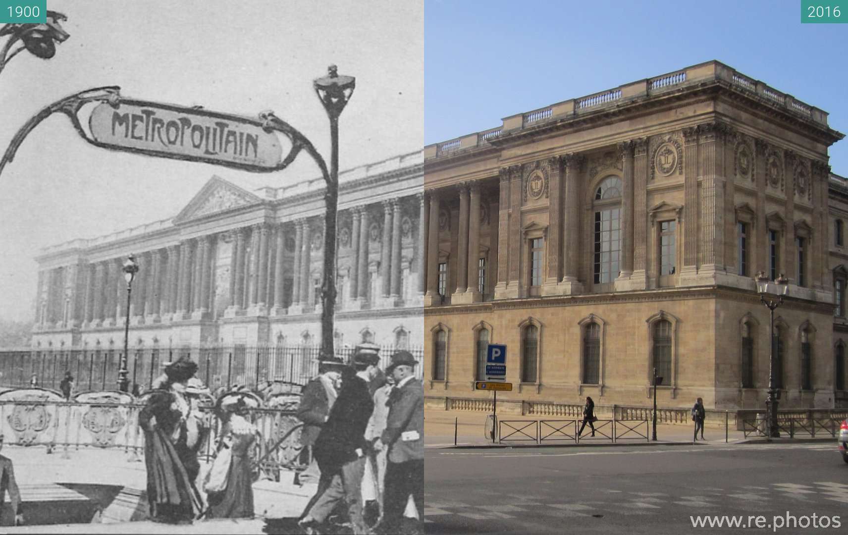 Before and After: Louvre (1900 & 2016-Jan-04)